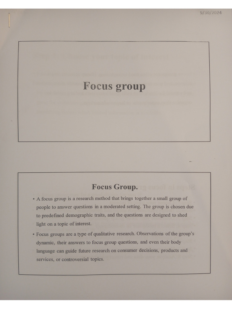 Qualitative Research (Focus Group) | PDF