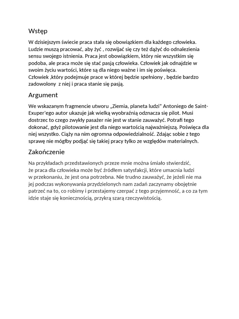 Wstep, Akapit, Zakonczenie | PDF