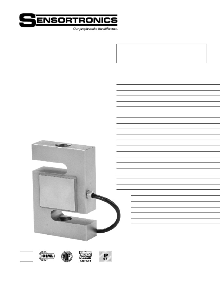 Sensortronics 60001 | PDF | Materiales de construcción | Ciencias fisicas