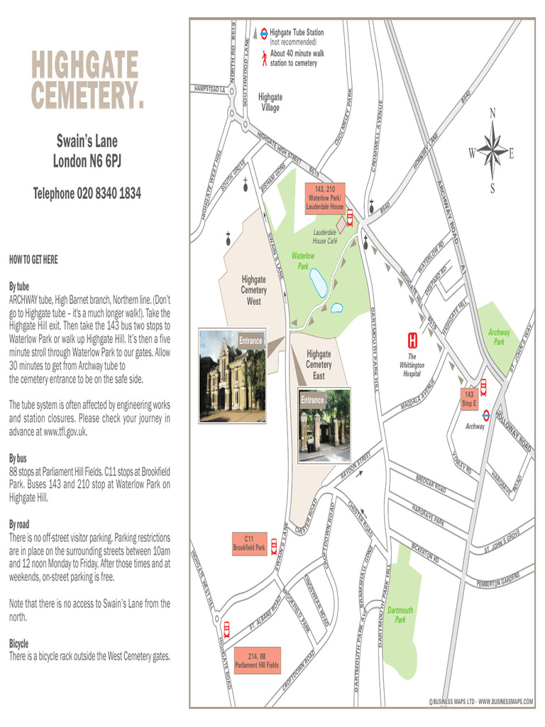 Directions to Highgate Cemetery | PDF