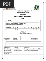 Grade 8 Technology PAT Term 1 Memo | PDF | Drawing | Beam (Structure)