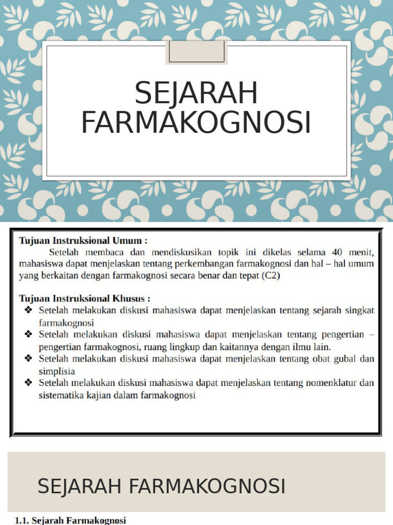 Sejarah Farmakognosi | PDF