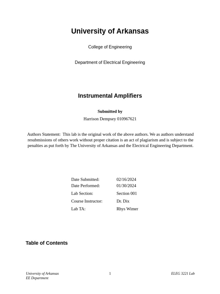 Electronics II Lab Report I | PDF | Amplifier | Operational Amplifier