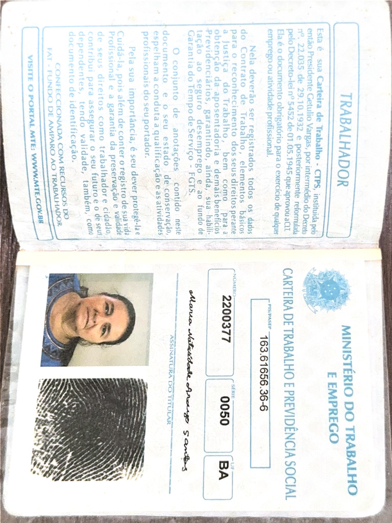 Esta É Sua Carteira de Trabalho - CTPS, Instituida Pelo | PDF