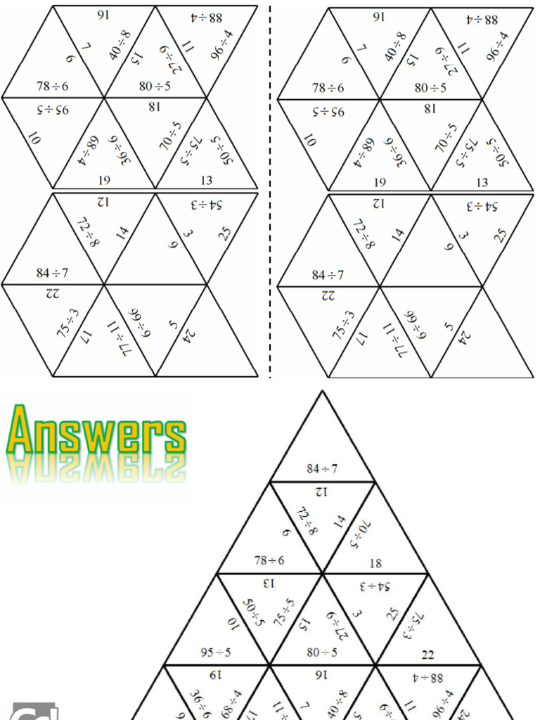 2 Digit Integers Dividing Tarsia Small | PDF