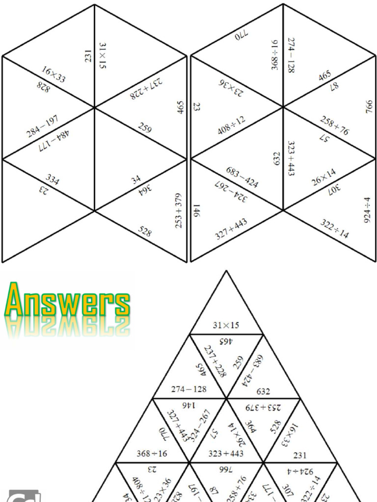 3 Digit Integers Mixed Tarsia Standard | PDF
