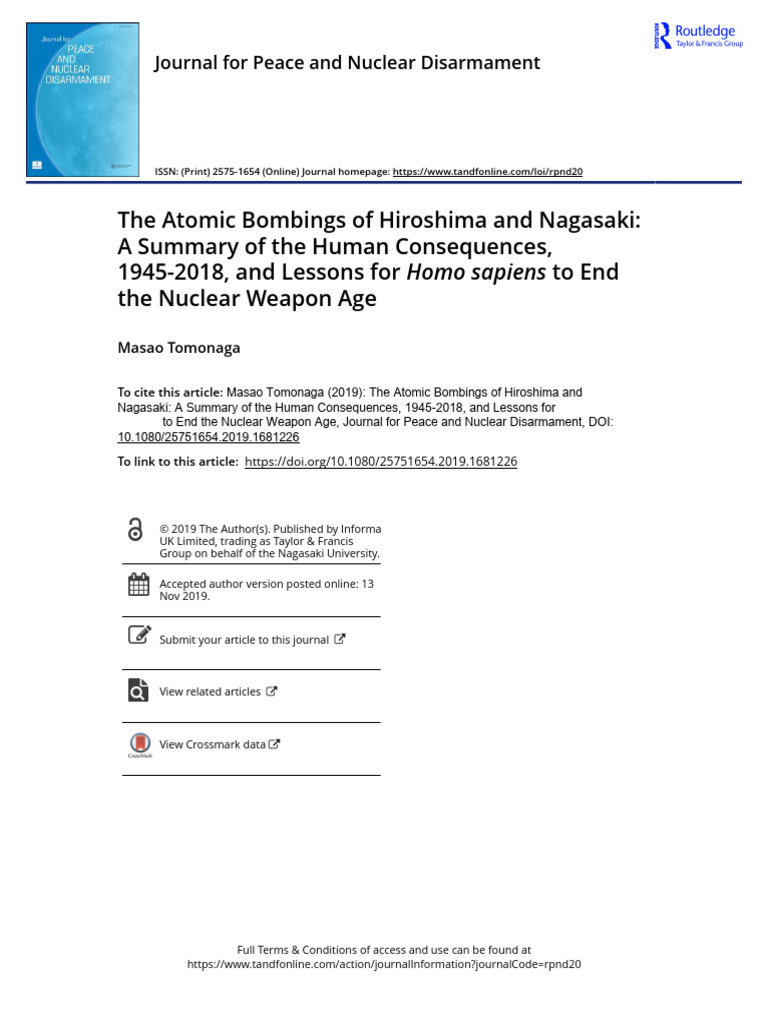 The Atomic Bombings of Hiroshima and Nagasaki A Su | PDF | Plutonium ...