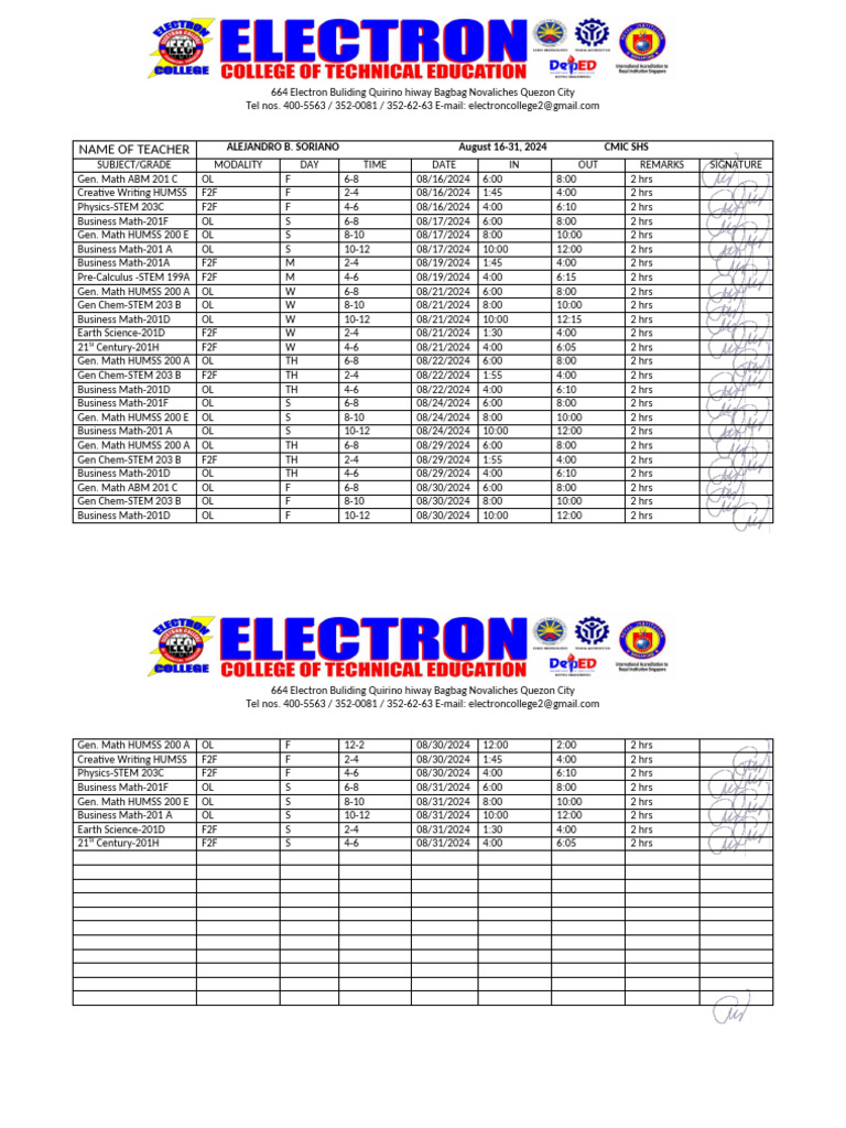 PARTIMERS-DTR August 16-31, 2024 CMIC SHS | PDF | Home & Garden | Science & Mathematics