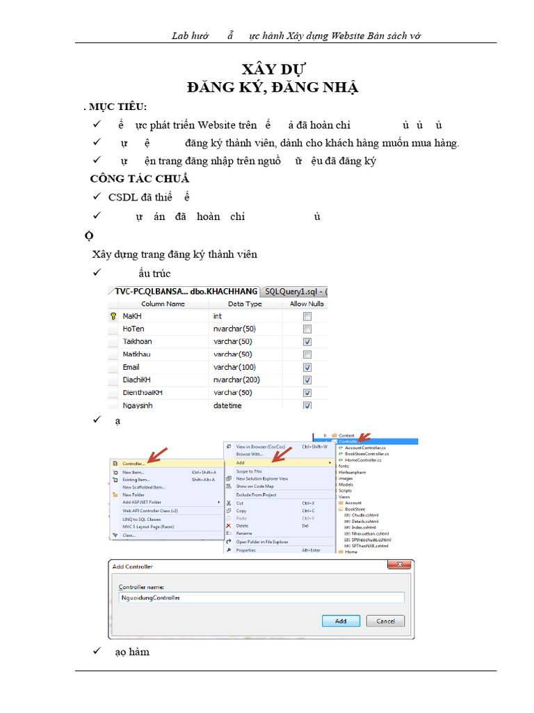 Lab06 WebbansachMVC5 (DangkyDangnhap) | PDF