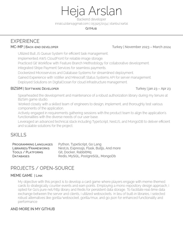 Heja ARSLAN's CV | PDF | Computers