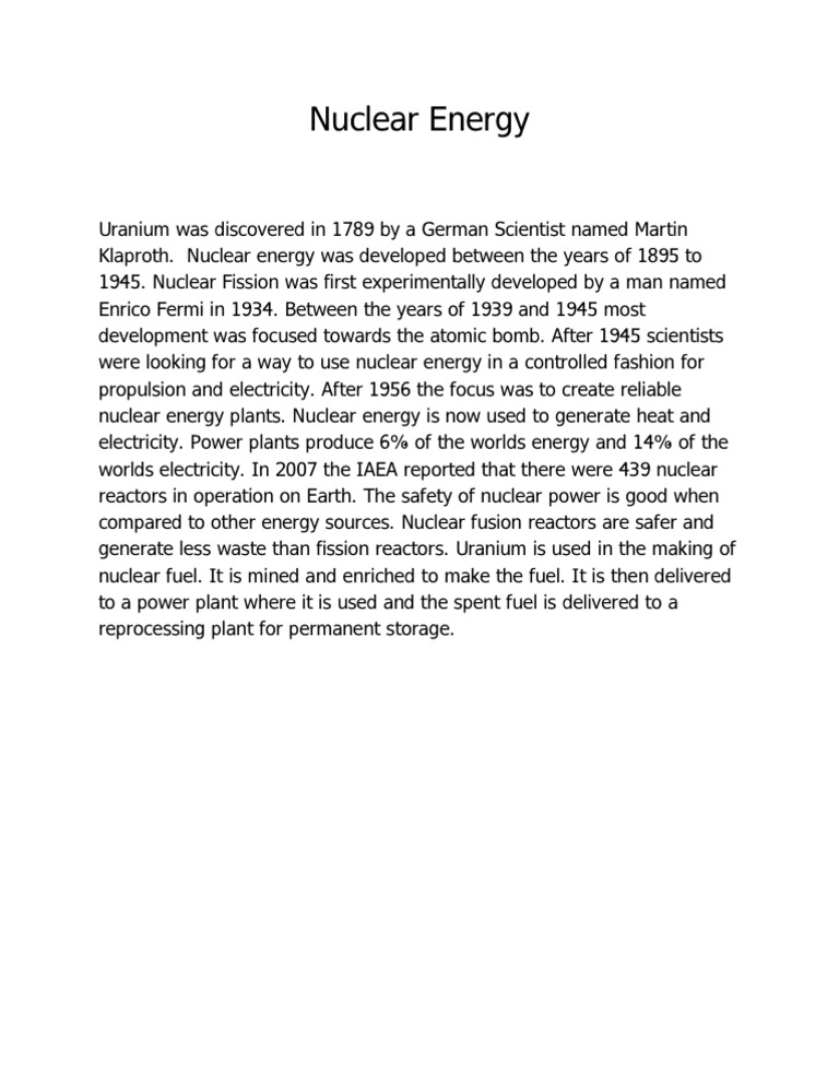 Nuclear Energy | PDF | Social Science | Science & Mathematics