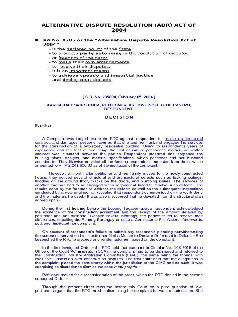 Alternative Dispute Resolution | PDF | Arbitration | Arbitration Clause