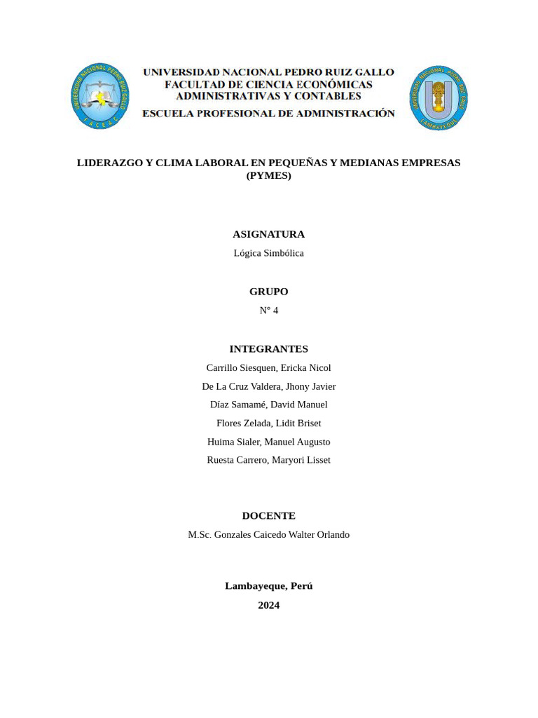 LIDERAZGO Y CLIMA LABORAL EN PEQUEÑAS Y MEDIANAS EMPRESAS | PDF ...