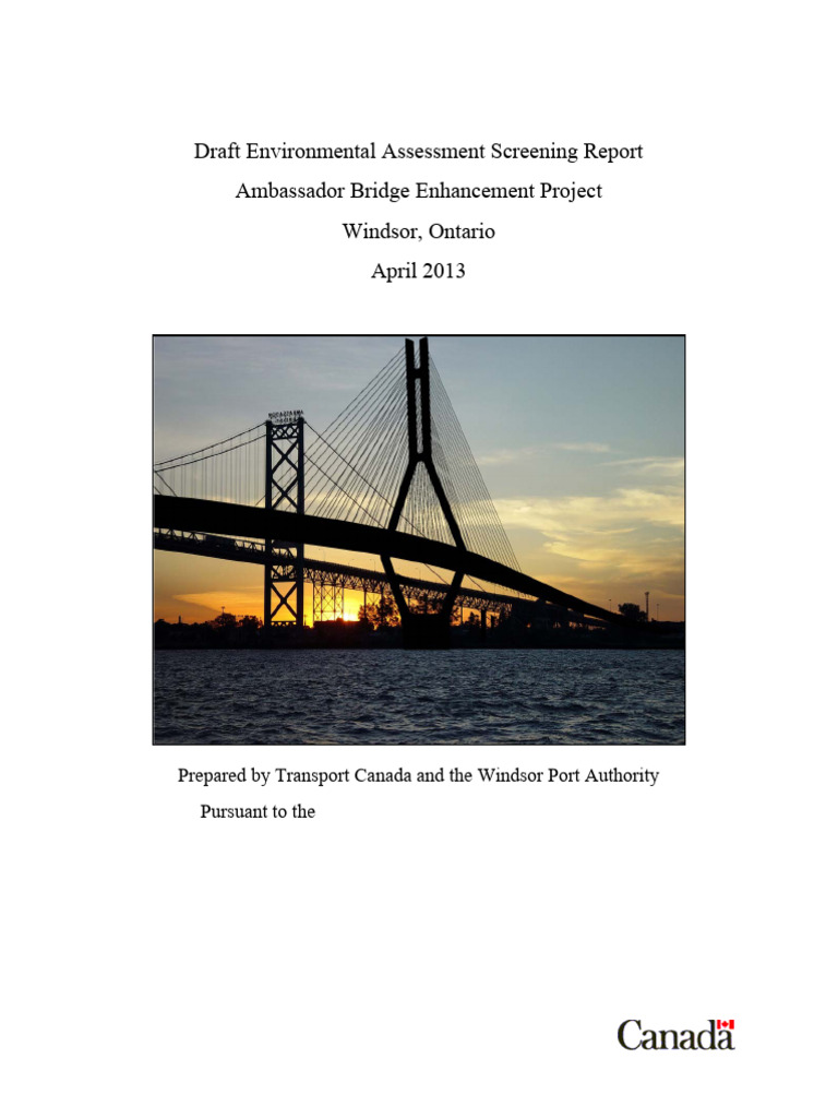 Ambassador Bridge EA | PDF | Environmental Impact Assessment | Earth ...