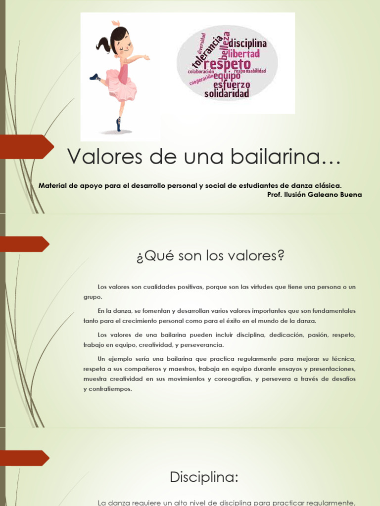 Valores Esenciales para Bailarinas | PDF | Bailes | Desarrollo personal