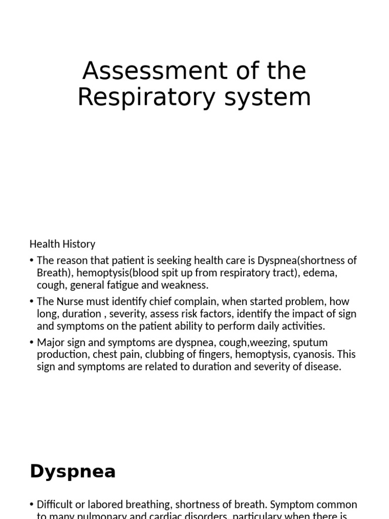 Assessment-of-the-Respiratory-system | PDF | Lung | Cough