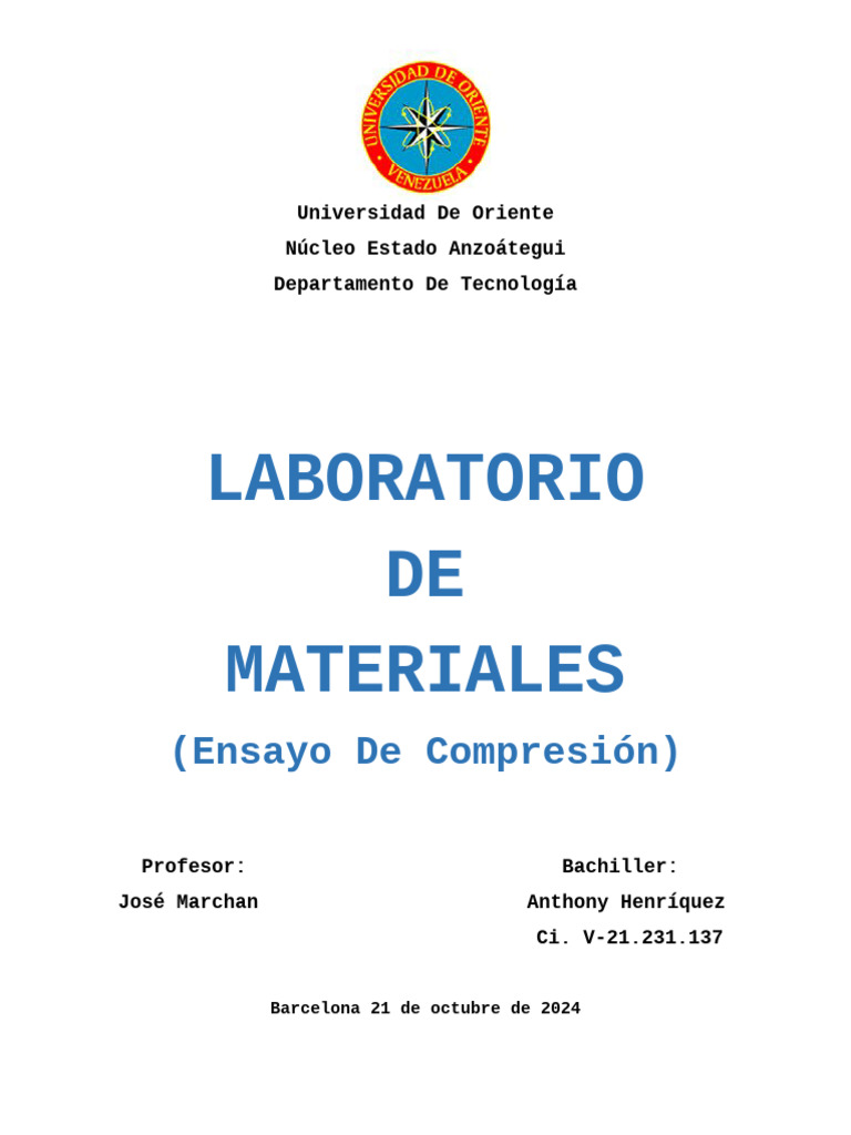 Informe Practica 2 ANTHONY... | PDF | Deformación (ingeniería) | Mecánica de sólidos
