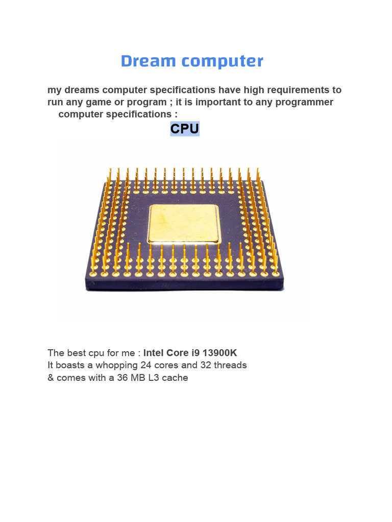 My Dream Computer | PDF
