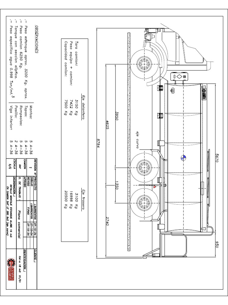 Estanque Aljibe 15m3 (Eje Curvo) (DAF LF 280 6x2) | PDF