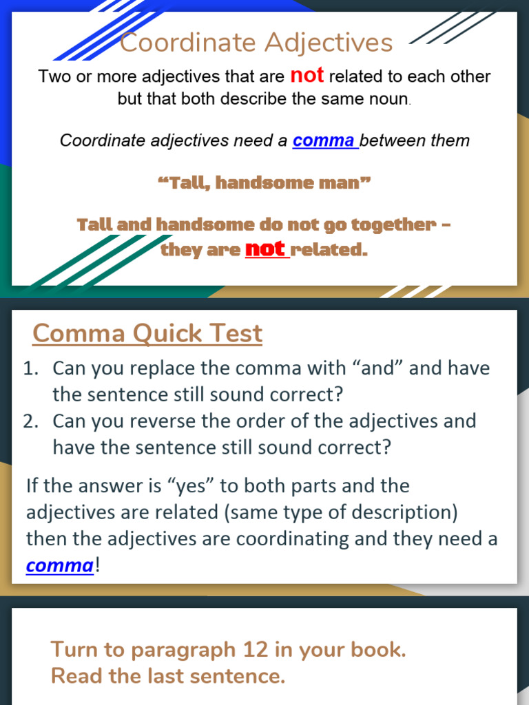 Coordinate Adjectives | PDF