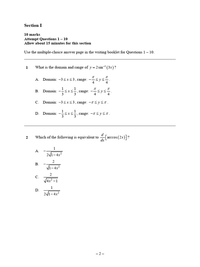 2024 Baulkham Hills Math Trial Exam | PDF | Factorization | Mathematics