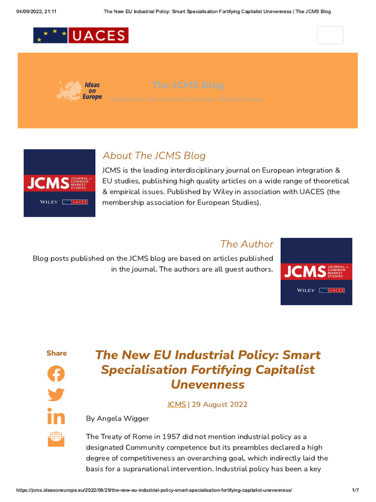 The New EU Industrial Policy - Smart Spe.. | PDF