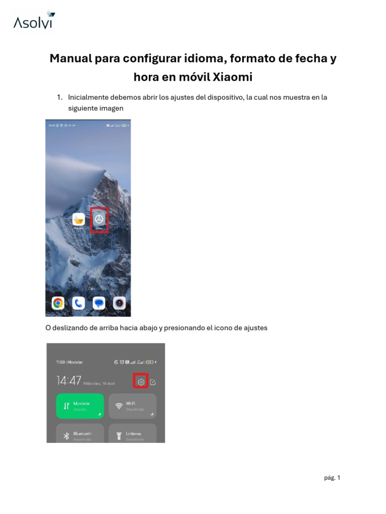 Manual para Configurar Idioma Xiaomi | PDF | Software | Informática