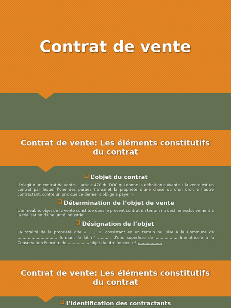 Contrat de Vente | PDF | Impôts | Sodles