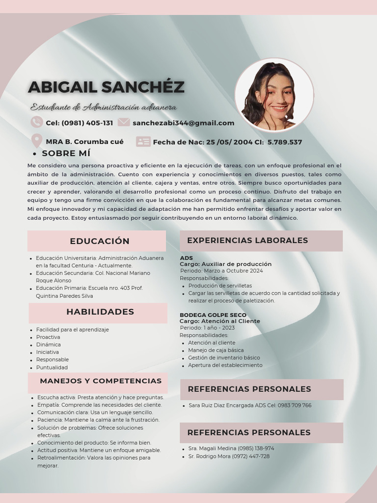 Curriculum Vitae Abigail Sanchez | PDF | Aprendizaje | Plan de estudios