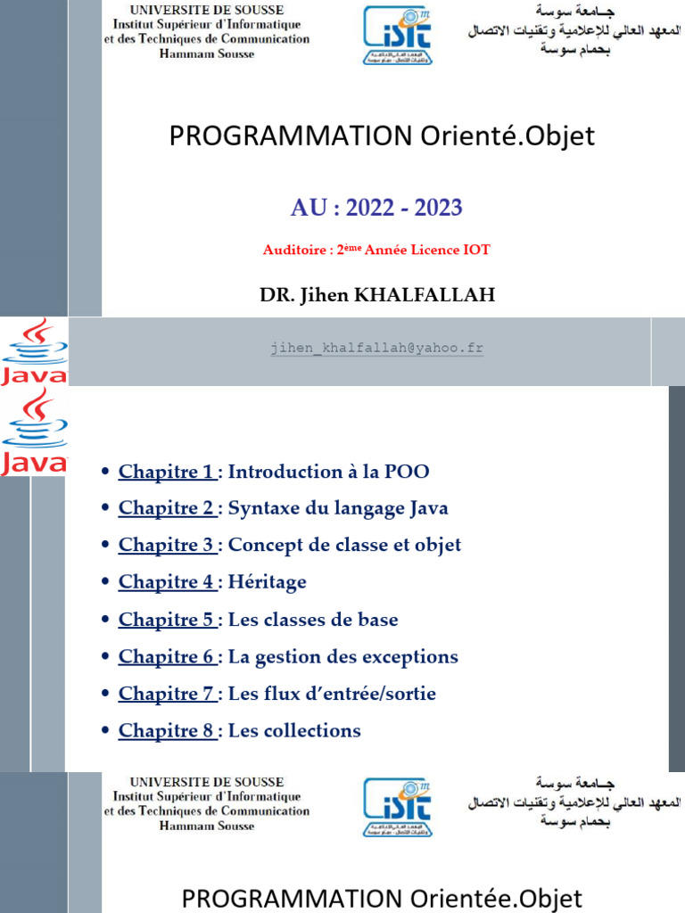 Introduction à la Programmation Orientée Objet | PDF | Java (Langage de programmation ...
