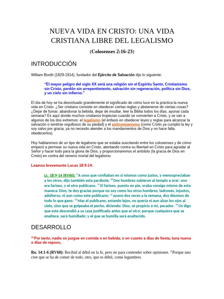 Una vida cristiana libre de legalismo | PDF | Ascetismo | Cristo (título)