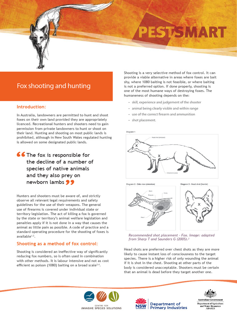 PestSmart-Factsheet-Fox-shooting-and-hunting | PDF | Hunting | Fox Hunting