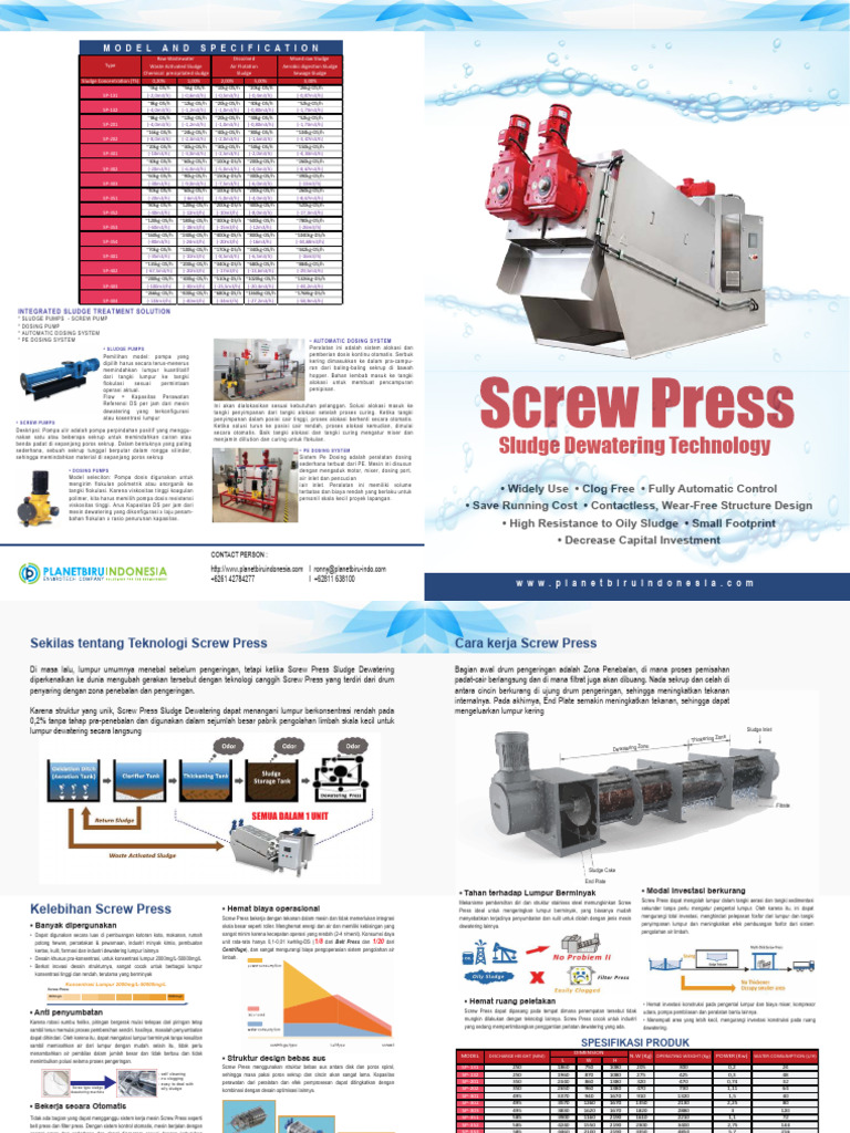 Prinsip dan Bagian Screw Press | PDF