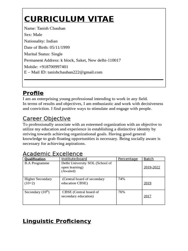 Tanish CV 2 | PDF | Business
