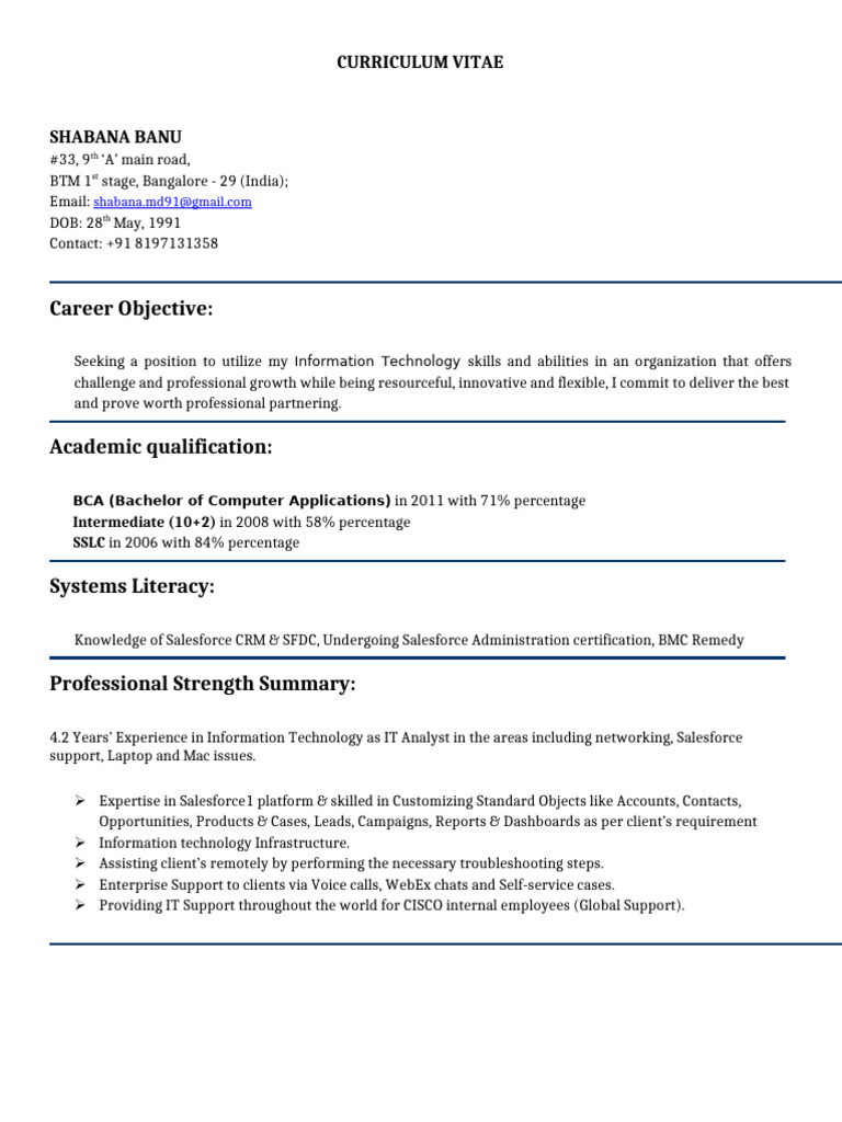 CV-Shabana Banu-1563878690015 | PDF | Virtual Private Network | Computer Network