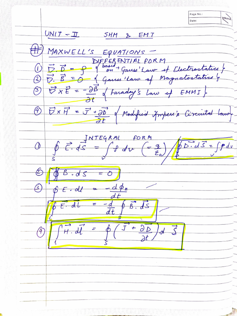 Applied Physics-I - SHM & EMT (Short Notes) | PDF