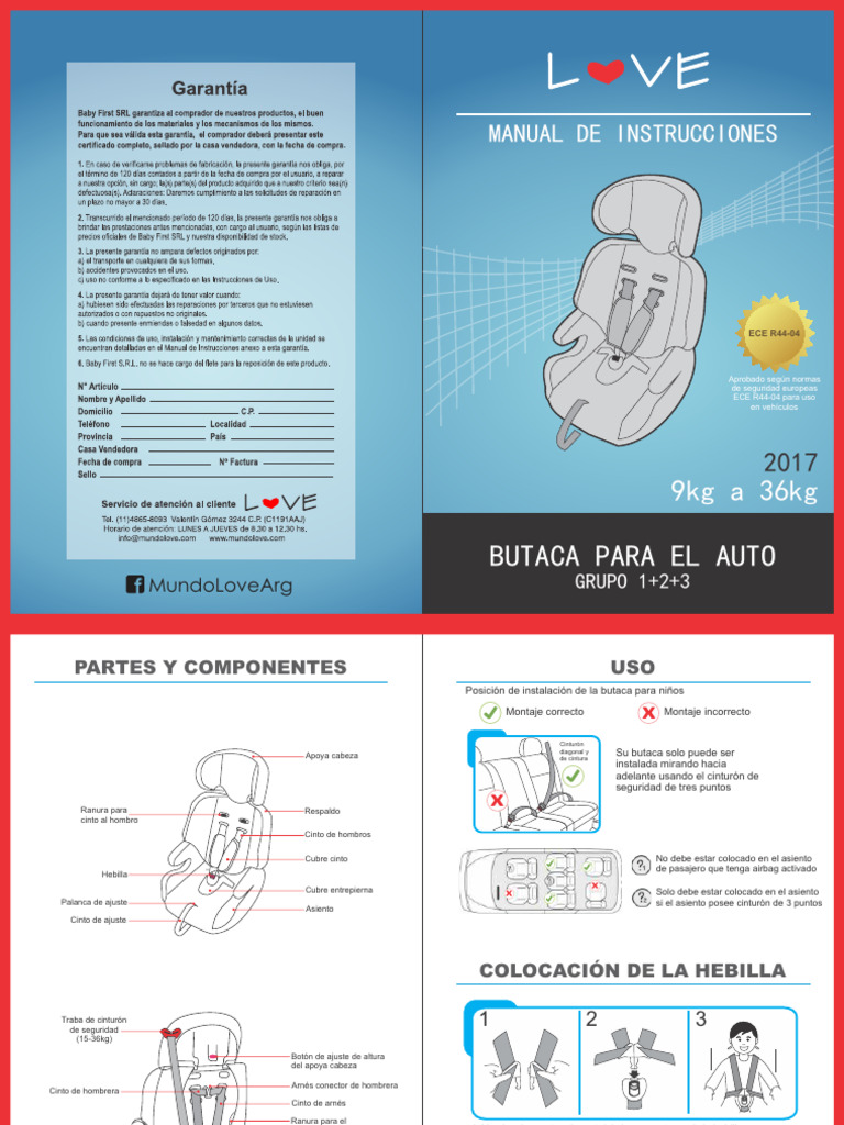 Butaca para El Auto: Manual de Instrucciones | PDF | Cinturón de seguridad