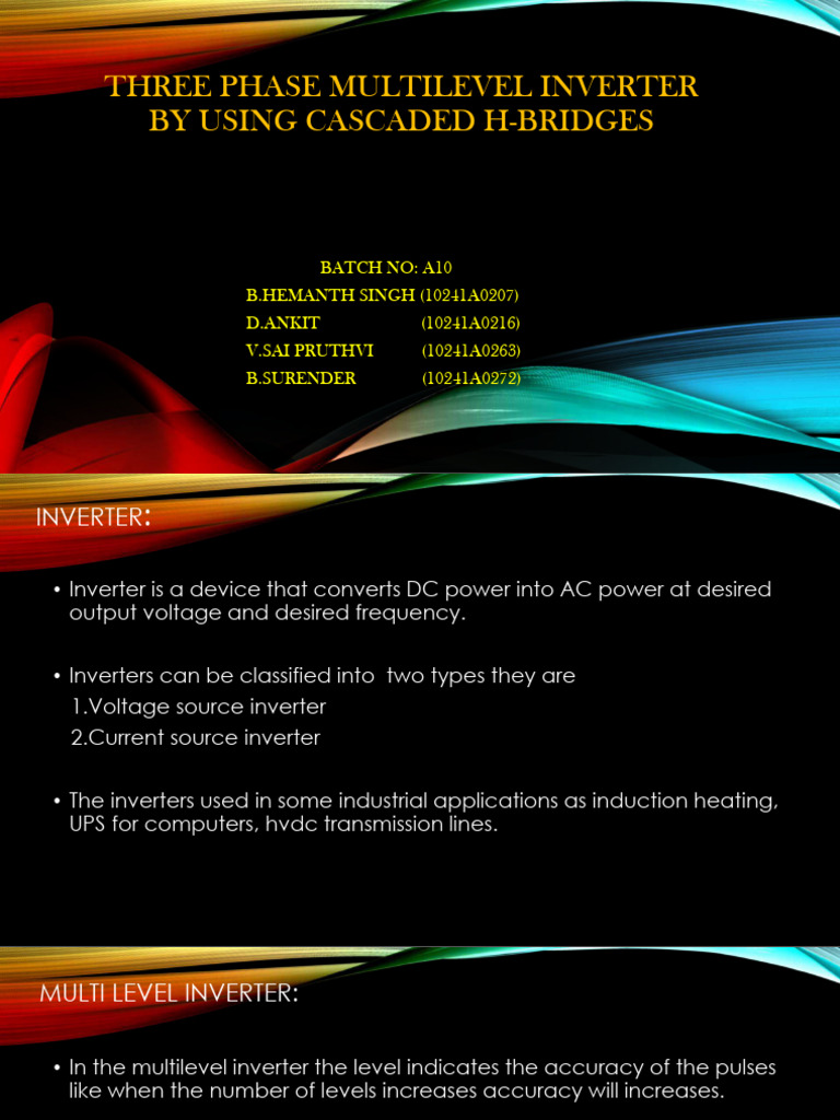 A10 3 Phase Multilevel Inverter PPT | PDF | Power Inverter | Electrical ...