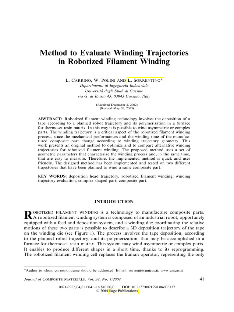 Optimize Robot Filament Winding | PDF