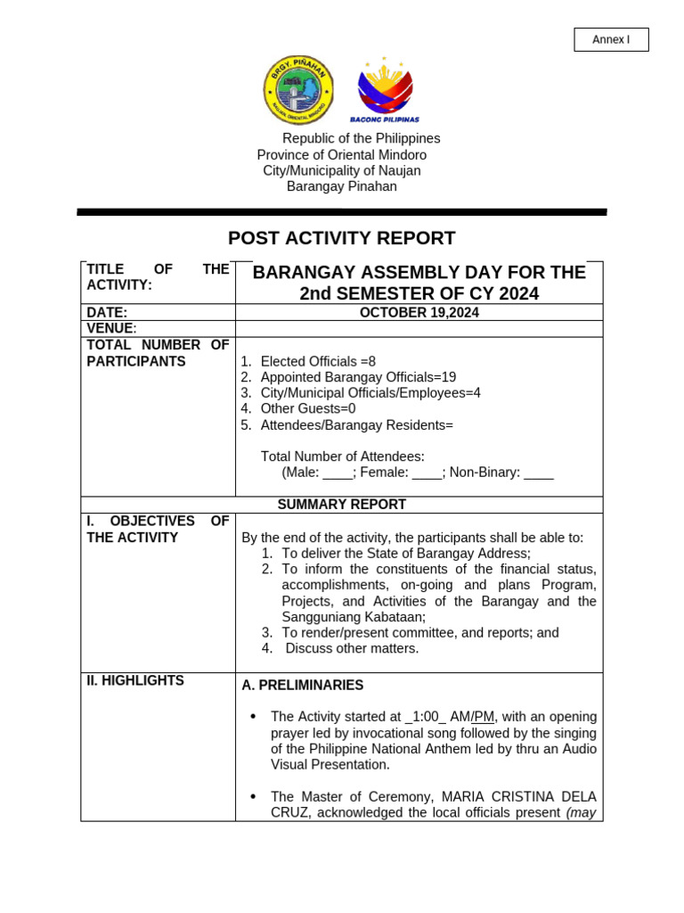 Annex-I-Post-Activity-Report-Template | PDF