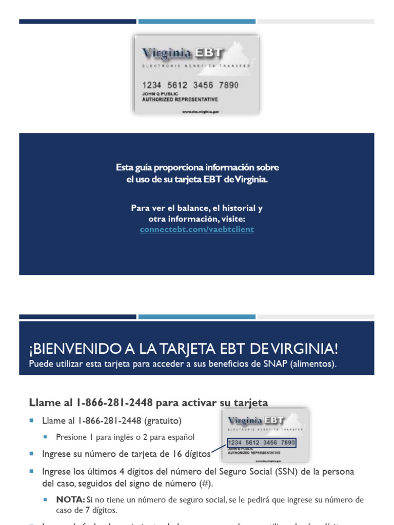 Guía de Uso de la Tarjeta EBT Virginia | PDF | Google Play | Aplicación ...