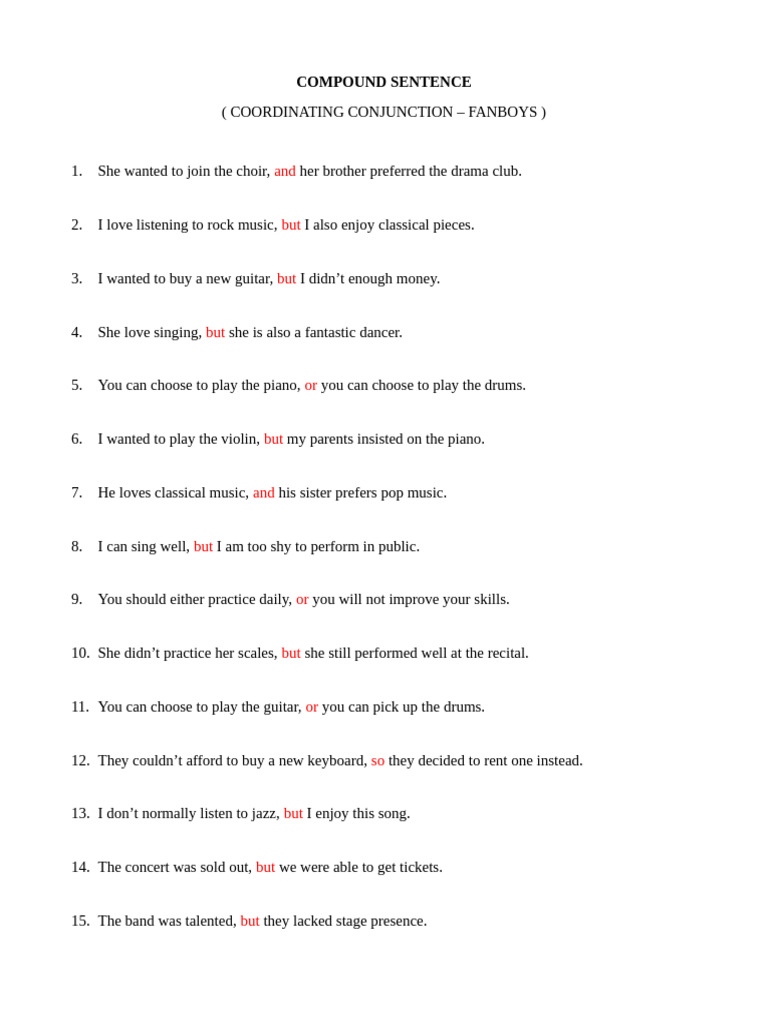 Understanding FANBOYS in Compound Sentences | PDF | Art