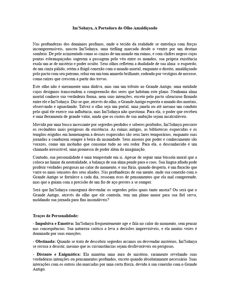 Im'Sohnya Background | PDF | Pensamento