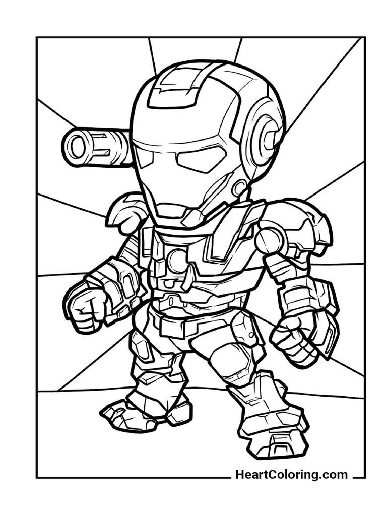 5 Chibi War Machine Iron Man Coloring Pages | PDF