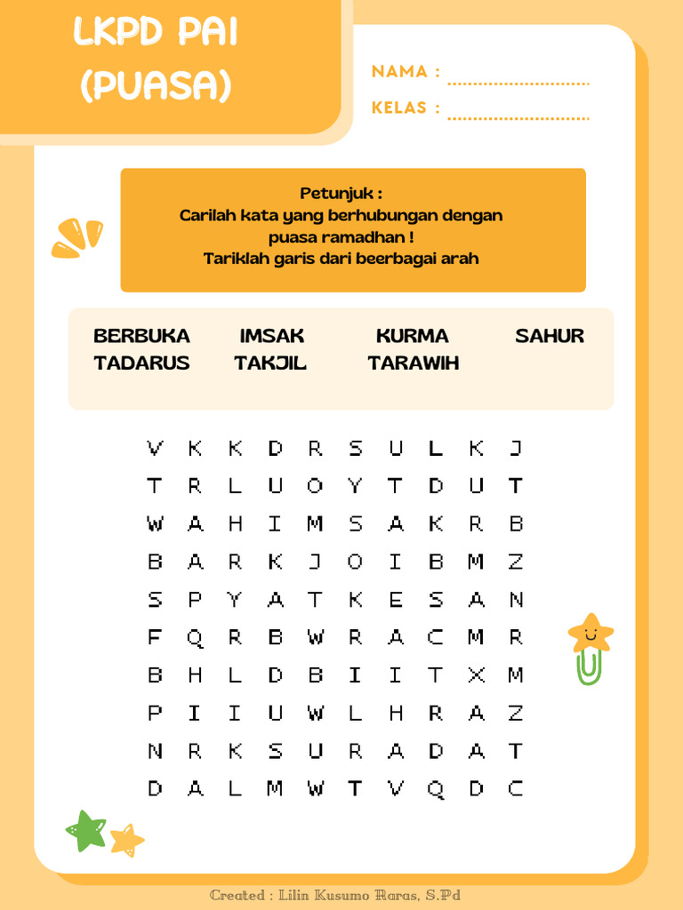 LKPD Puasa Ramadhan Kelas 3 SD | PDF