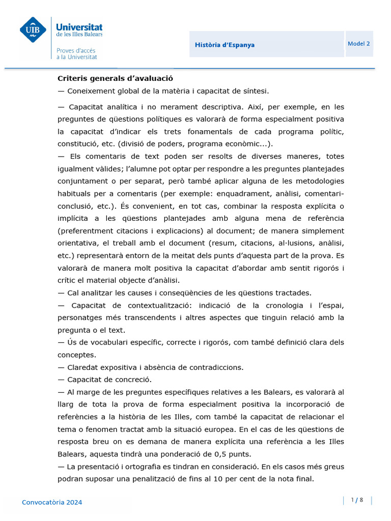 Criteris Hespanya Juny 2024 | PDF