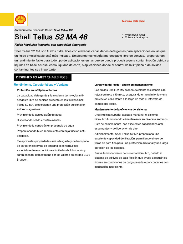 Tellus S2 Ma 46 | PDF | Agua | Lubricante