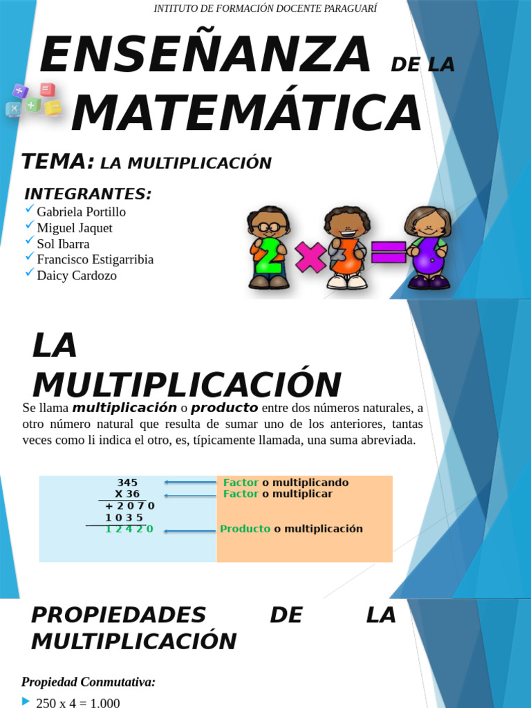 Propiedades y Ejercicios de Multiplicación | PDF | Multiplicación ...