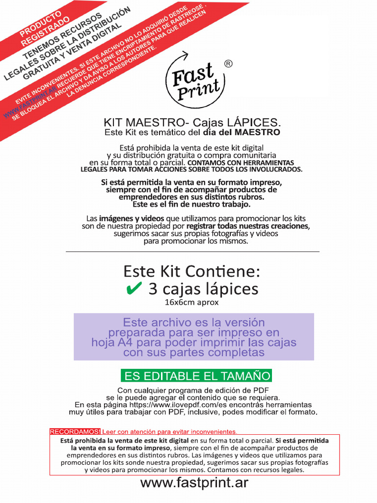 KIT Dia Del Maestro Caja Lapiz I5qham | PDF