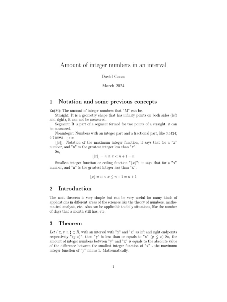 Amount of Integer Numbers in An Intervale-2 | PDF | Mathematical ...